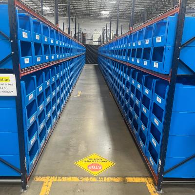 China Flat Pack Blue Corrugated Plastic Parts Bins Stackable PP Shelf Stake Bins Corflute K Bins for sale
