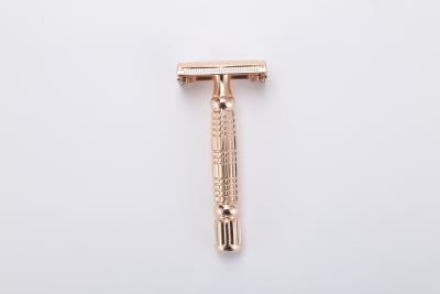Cina La sicurezza della maniglia del metallo di colore dell'oro un rasoio a lame, doppi classici del rasoio della lama del bordo progetta in vendita