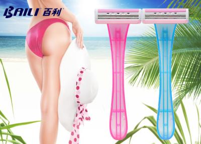 Cina Colore del blu di rosa del rasoio di signora Triple Blade Manual Shaving di Desing di modo in vendita