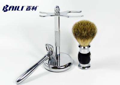 Cina Maniglia lunga del rasoio di sicurezza dell'acciaio inossidabile di Reuseable del bordo di Doubel degli uomini tre pezzi in vendita