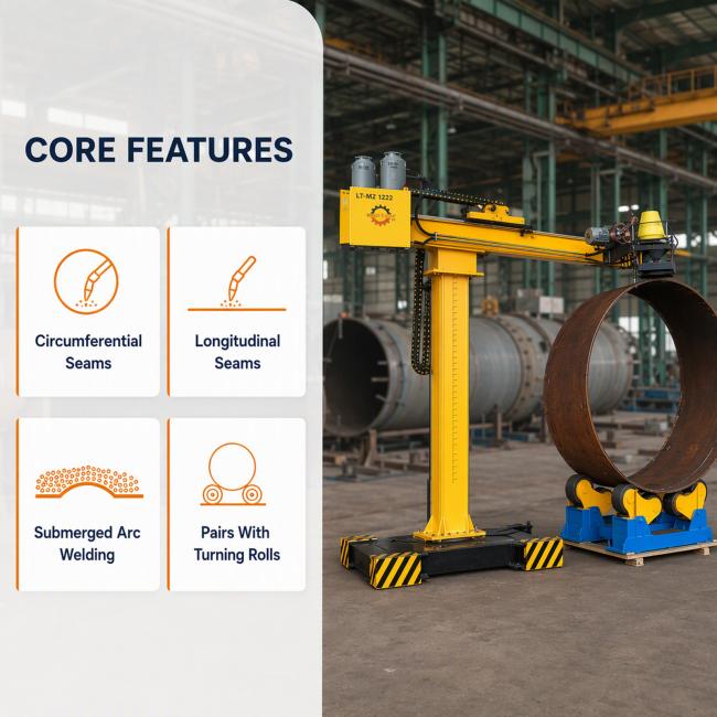 LT-MZ1222 heavy duty welding column and boom manipulator full structure with control cabinet, boom, welding head and flux hopper