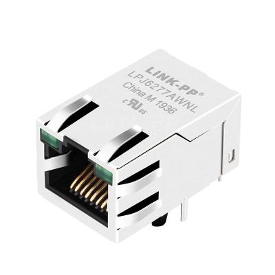 China Pulso JX10-0045NL Compativel LINK-PP LPJ6277AWNL 10/100 Base-T Tab Up Verde/Verde Led Single Port Shielded RJ 45 Conector Feminino à venda