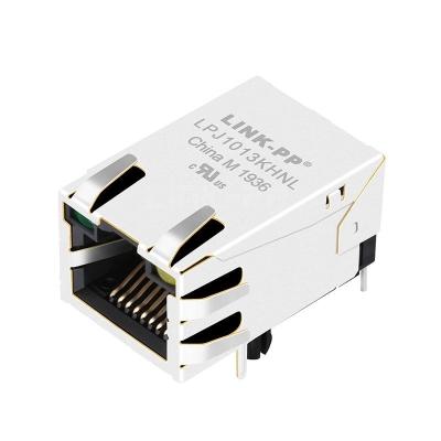 China Amphenol RJMG16XXXXXX1XX Compatibel LINK-PP LPJ1013KHNL 10/100 Base-T Tab Up Groen/Geel Led Single Port Netwerkconnectors RJ45 Jack Te koop