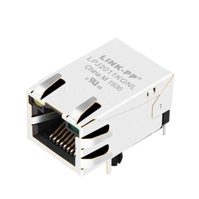 China Amphenol RJMG163128101NR Compatibel LINK-PP LPJ2011KGNL 10/100 Base-T Tab Up Geel/Groen Led Single Port Shielded Modulaire RJ45 Connectors Te koop