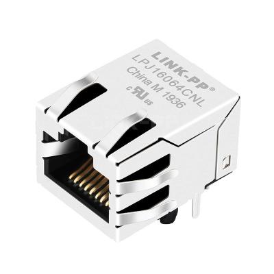 China LPJ16064CNL 10/100 Base-T Tab Up zonder Led 8P8C Modulaire Jack RJ45 Transformer Te koop