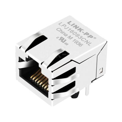China LPJ16093CNL 10/100 Base-T Tab Up zonder leidingen Single Port Modular Jack RJ45 Transformer Te koop