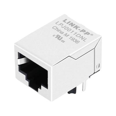China LPJ0011DNL 10/100 Base-T RJ45 Magnetische Jack Tab Down Te koop