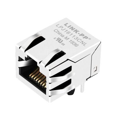 Cina LPJ16113CNL 10/100 Base-T Tab Up senza porta singola Led 8P8C Jack modulare RJ45 connettore femminile in vendita