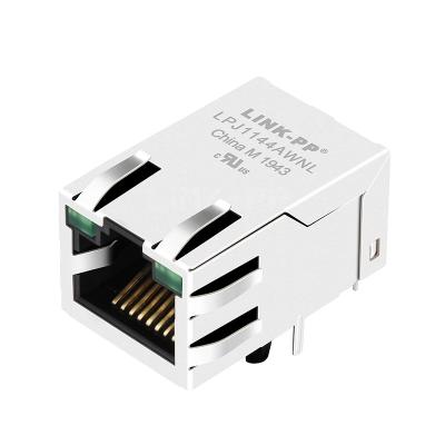 Cina LPJ1144AWNL 10/100 Base-T Tab Up Verde/Verde Led 1x1 Port RJ45 Femminile connettore in vendita