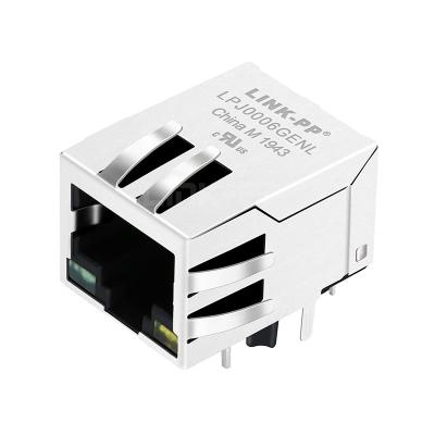 Cina LPJ0006GENL 10/100 Base-T Tab Down 1x1 Port RJ45 connettore magnetico con LED verde/giallo in vendita