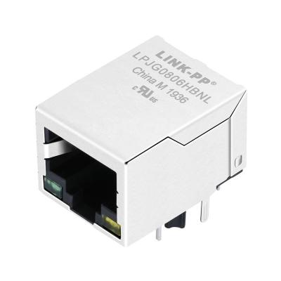 Cina WE 7499110210 Compatibile LINK-PP LPJG0806HBNL 100/1000 Base-T Tab Down Verde/Giallo Led 1 Port Shielded RJ 45 Jack Connector in vendita
