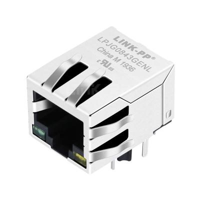 Cina Halo HFJ11-1G41E-L12RL Compatibile LINK-PP LPJG0843GENL 100/1000 Base-T Femminile RJ45 Ethernet Jack Tab Down Verde/Giallo Led in vendita