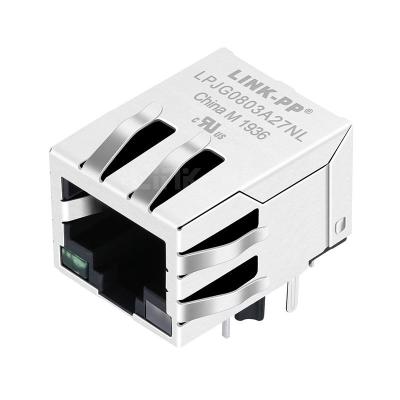 Cina RB1-1Q9BAK1A Compatibile LINK-PP LPJG0803A27NL 100/1000 Base-T Tab Down Verde/Verde e Arancio Led 1 Port Network RJ-45 Keystone Jack in vendita
