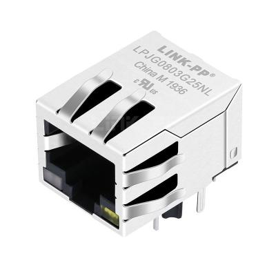 Cina RB1-2A5BAK1A Compatibile LINK-PP LPJG0803G25NL 100/1000 Base-T 1 Port RJ45 Jack Con Magnetics Tab Down Orange&Green/Yellow Led in vendita