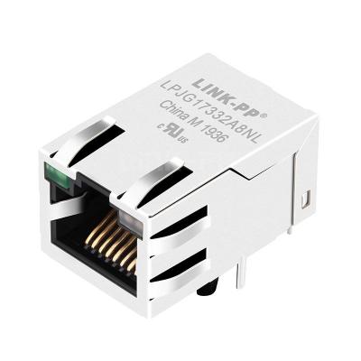中国 Belfuse SI-51030-F コンパティブル LINK-PP LPJG17332A8NL 100/1000 ベース-T タブアップ グリーン/イエロー&グリーン LEDシングルポート シールド PCB RJ45接続 販売のため