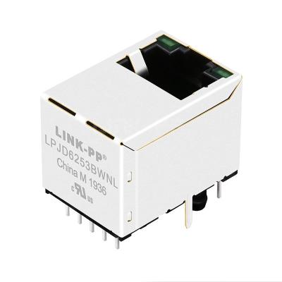 Китай WE 7499410221 Совместимый LINK-PP LPJD6253BWNL 10/100 Base-T Green/Green LED Vertical Modular Connector RJ45 продается