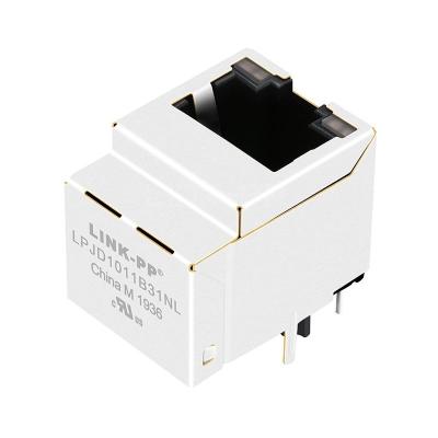 China Halo HFJV1-2450-L77RL Compatible con LINK-PP LPJD1011B31NL 10/100 Base-T Verde y Naranja LED Vertical RJ45 Montaje de panel femenino en venta