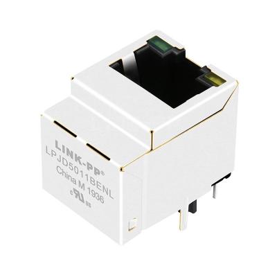 China WE 7499010122 Compatibele LINK-PP LPJD5011BENL 10/100Base-T Groen/Geel LED Verticale RJ45 Keystone Module Te koop