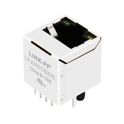China Belfuse SI-46005-F Compatibel LINK-PP LPJD0012BENL 10/100Base-T Vrouwelijke RJ45 Magneten Verticale Jack Groen/Gele LED Te koop