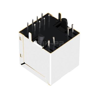China LPJD4012-9BENL 10/100 Base-T Groen/Gele Led Verticale RJ45 Vrouwelijke connector Te koop