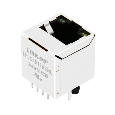 China LPJD4012BENL 10/100 Base-T Groen/Geel Led Verticale Vrouwelijke RJ45 Ethernet Jack Te koop