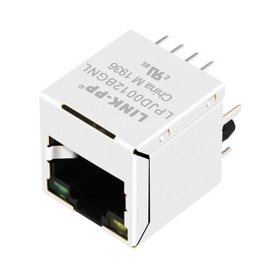 中国 LPJD0012BGNL 10/100 ベース-T トップ エントリー 垂直 RJ45 ジャック 磁気付き 黄色/緑色 LED 販売のため