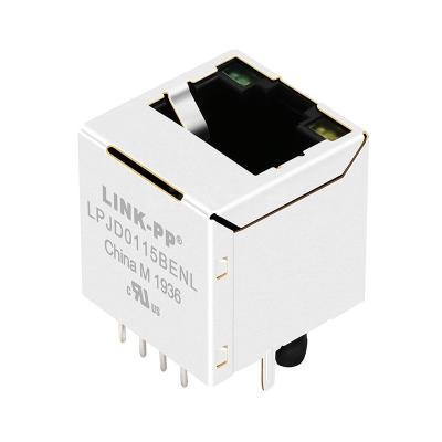 中国 LPJD0115BENL 10/100 ベース-T 垂直 RJ45 女性コネクタ グリーン&イエロー LED 販売のため