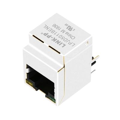 China LPJD5011BENL 10/100Base-T RJ45 Conector de red vertical LED verde/amarillo en venta