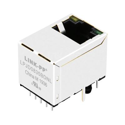 Cina Hanrun HR871190A Compatibile LINK-PP LPJD0835BDNL 10/100/1000 Base-T giallo/verde LED Verticale RJ45 Jack con magneti in vendita