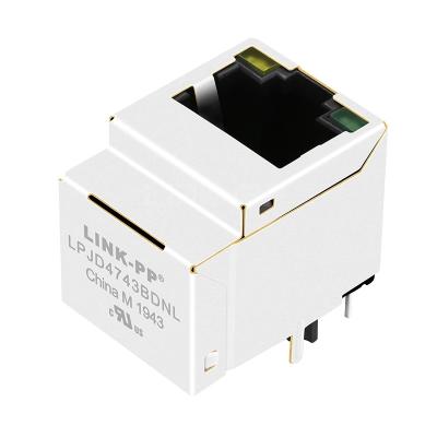 Cina Halo HFJV1-E1G41-L12RL Compatibile LINK-PP LPJD4743BDNL 10/100/1000 Base-T Verticale Magnetico RJ45 Jack LED giallo/verde in vendita