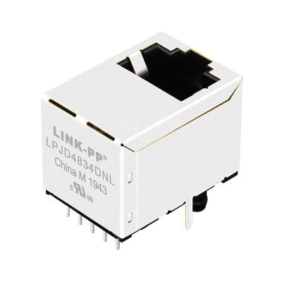 中国 LPJD4834DNL 10/100/1000 LED 垂直イーサネット RJ45 コンネクタなしのベース-T 販売のため