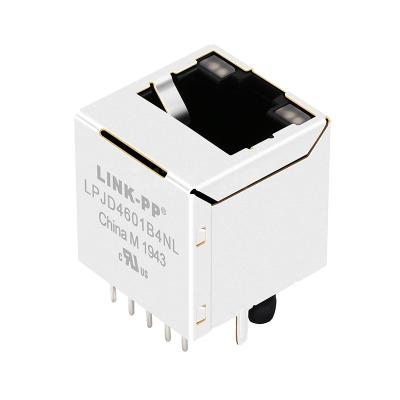 中国 LPJD4601B4NL 100/1000 Base-T Vertical RJ45 女性コネクタ グリーン&イエロー/グリーン&イエロー LED 販売のため