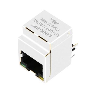 China LPJD0713BDNL 100/1000 Base-T Vertical RJ45 Jack magnético LED amarillo/verde en venta