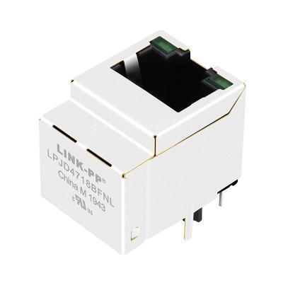 China Halo HFJV1-ELTQ1-L11RL Compatible con LINK-PP LPJD4718BFNL 1000 Base-T RJ45 Magnéticos verticales Jack LEDs verde/verde en venta