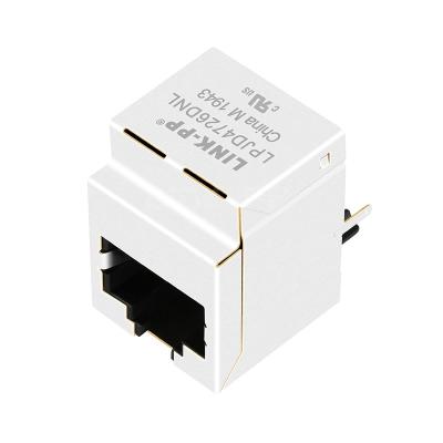 China LPJD4726DNL Conector RJ45 vertical con 1000 base-T integrados magnéticos sin conductores en venta