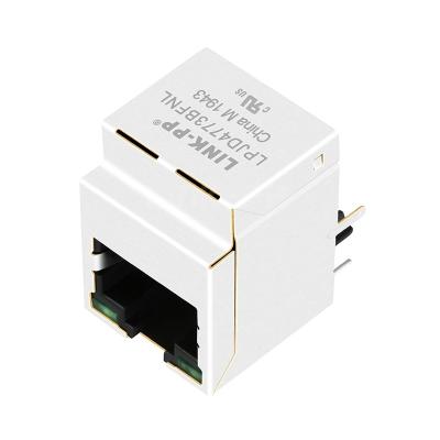 China LPJD4773BFNL Jack vertical RJ45 con 1000 base-T integrado magnético verde / LEDs verdes en venta
