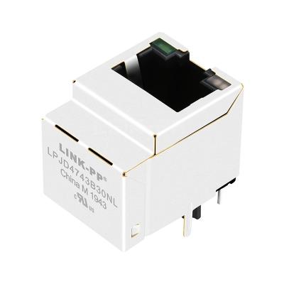 Cina Halo HFJV1-E1G41-L51RL Compatibile LINK-PP LPJD4743B30NL 1000 Base-T Verticale RJ45 Jack Con Magnetismo Verde/Giallo&Led Verde in vendita