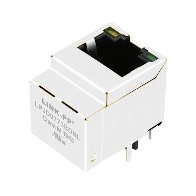 Cina Halo HFJV1-1G16-L12RL Compatibile LINK-PP LPJD0773BDNL 1000 Base-T Gigabit RJ45 Magnetics Vertical Jack con LED giallo/verde in vendita