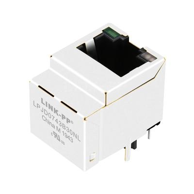 Cina Halo HFJV1-1G41-L51RL Compatibile LINK-PP LPJD0743B30NL 1000 Base-T RJ45 Magnetics Gigabit Verticale Jack Con LED Verde/Giallo in vendita