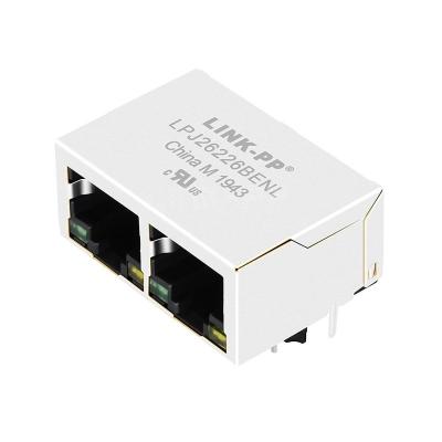 China YDS 62F-1207GYDNWXNL Compatible LINK-PP LPJ26226BENL 10/100 Base-T 8p8c Tab Down Verde/amarillo LED 1x2 Puerto Conector RJ45 en venta