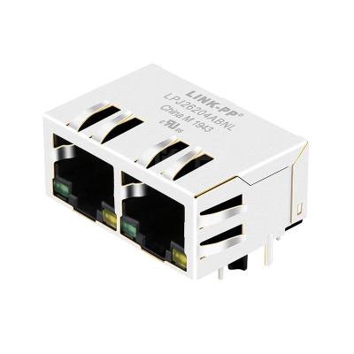 China Hanrun HR911205 Compatible LINK-PP LPJ26204ABNL 10/100 Base-T 8p8c Tab Down Verde/amarillo LED 1x2 Puerto RJ45 Jack en venta