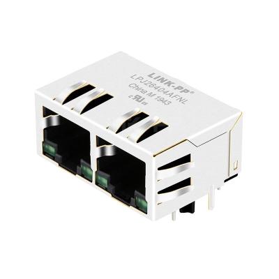 China X Múltiples XMG-02G-5-D22-4-171-SS Compatible con LINK-PP LPJ26404AFNL 10/100 Base-T 8p8c Tab Down Verde/verde LED 1x2 Puerto Ethernet Conector RJ45 en venta