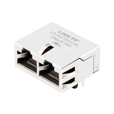 中国 LPJG27331CNL 10/100/1000 ベース-T リードなし 1x2 ポート RJ45 モジュール式ジャック 販売のため