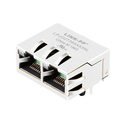 中国 LPJG27395A53NL 10/100/1000 ベース-T リードなし 1x2 ポート RJ45 モジュール式ジャック 販売のため