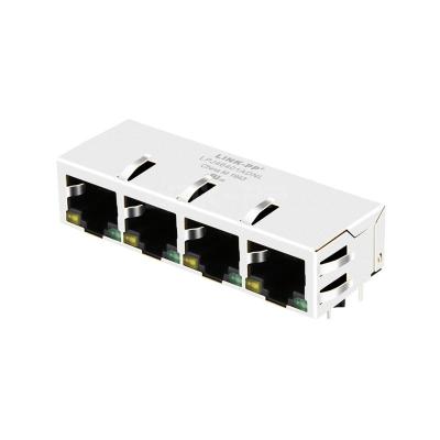 Cina WE 7499031120A Compatibile LINK-PP LPJ46401ADNL 10/100 Base-T 1x4 Port Ethernet RJ45 Mag Jack Tab Down LED giallo/verde in vendita