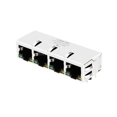 Cina LPJ46614AENL 10/100 Base-T Tab Down Verde/Giallo LED 1x4 Port POE RJ45 Jack magnetici in vendita