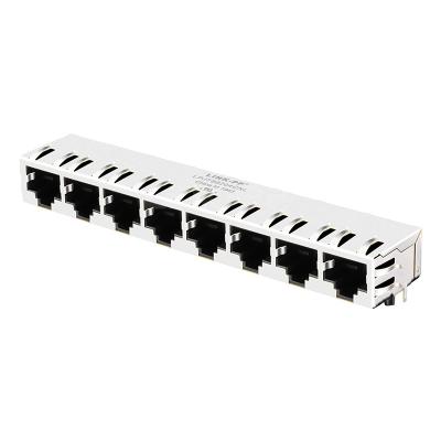 Cina LPJF86204CNL 10/100 Base-T 1x8 Port RJ45 Jacks Con Magnetics Tab Down Senza LED in vendita