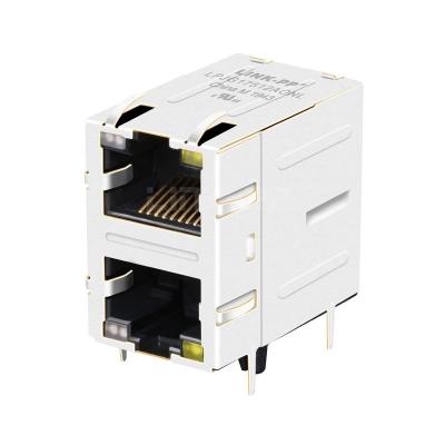 Cina RM3-168A9V1F Compatibile LINK-PP LPJG17512AONL 10/100/1000 Base-T 8p8c LED arancione e verde/giallo 2x1 Port Cat6 RJ45 Jack in vendita