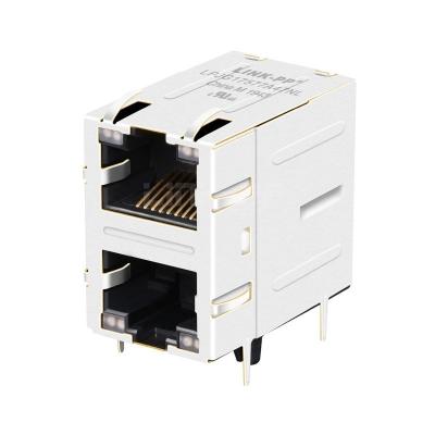 Cina LPJG17577A47NL 1000 Base-T 2x1 Port RJ45 Jack magnetici modulari LED giallo/verde/giallo/verde in vendita