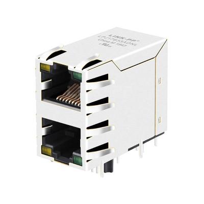 Cina LPJ17633ADNL 10/100 Base-T Tab Up giallo/verde LED 2X1 Port Connector RJ45 Jack modulare in vendita